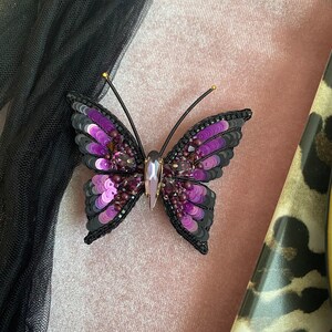 Handmade Butterfly , Violet Butterfly Brooch , Beaded Jewelry, Crafted ...