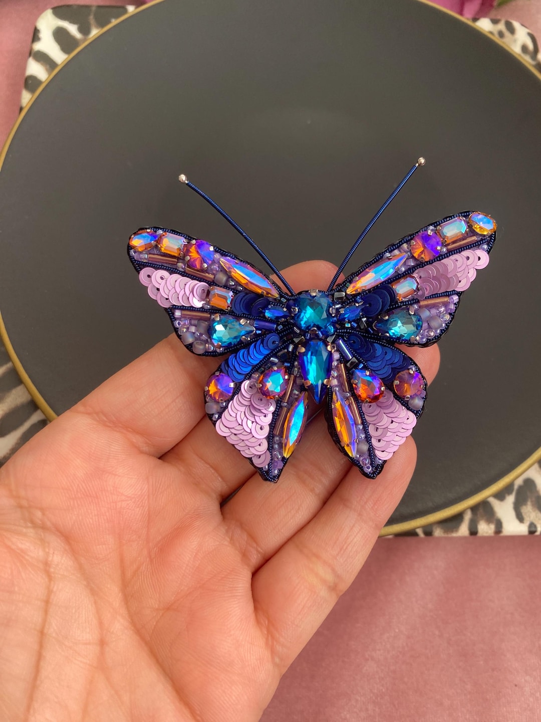 Handmade Butterfly Brooch , Purple Butterfly Pin , Monarch Butterfly ...