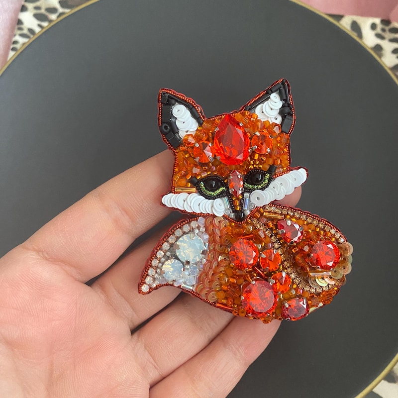 Fox Brooch - Etsy