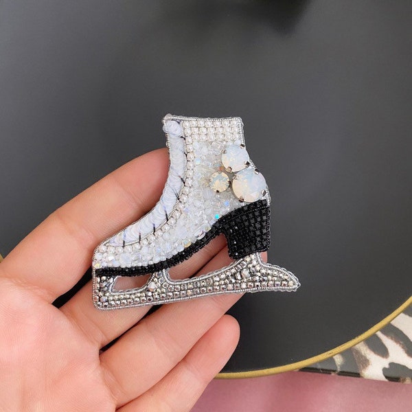 Ice Skating Brooch - Etsy UK