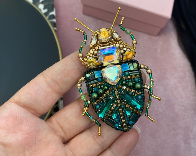 Green Moth Brooch, Insect Jewelry, Handmade Insect, Gift for Woman ...