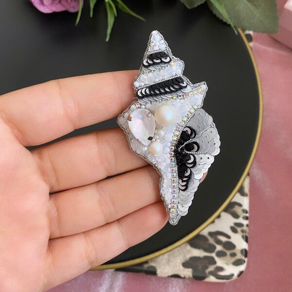 Shell Brooch - Etsy
