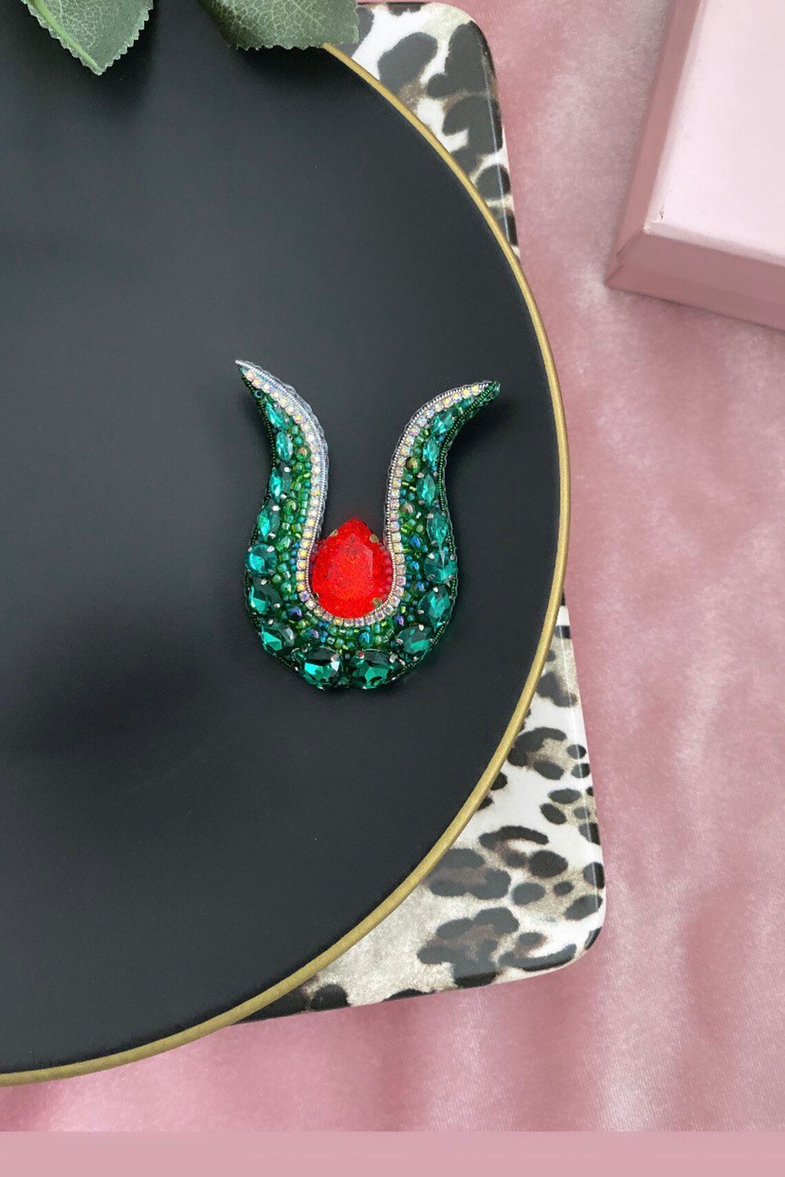 Beaded Tulip Brooch Embroidered Design Pin Ottoman Tulip - Etsy