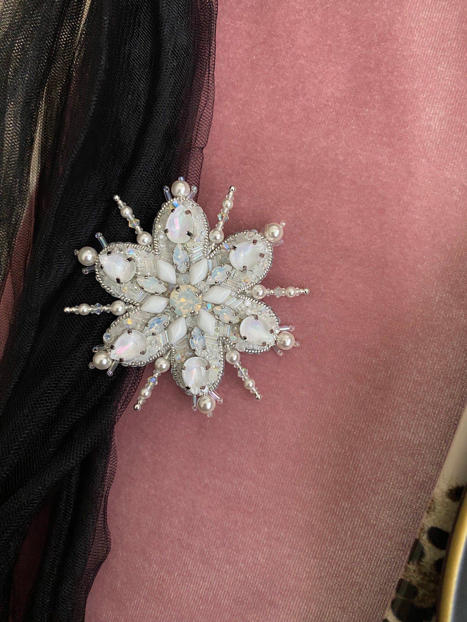 Handmade Snowflake Brooch,embroidered Jewelry,gift for Mom, Wedding ...