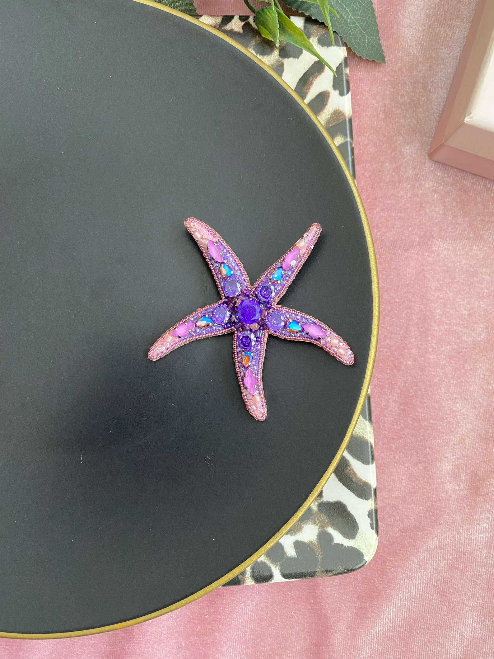 Handmade Beaded Starfish Brooch: Crystal Sea Animal Pin - Etsy