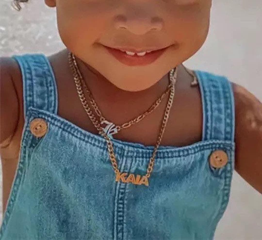 Personalised Baby Name Necklace Kids Custom Necklace - Etsy