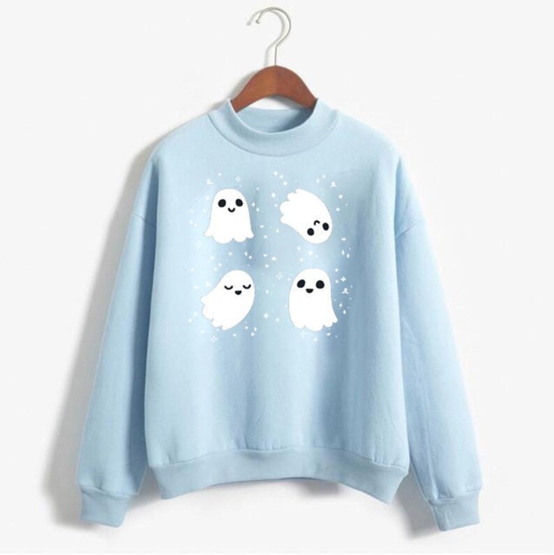 Kawaii Ghost Sweatshirt Cute Ghosts Sweater Kawaii Halloween | Etsy