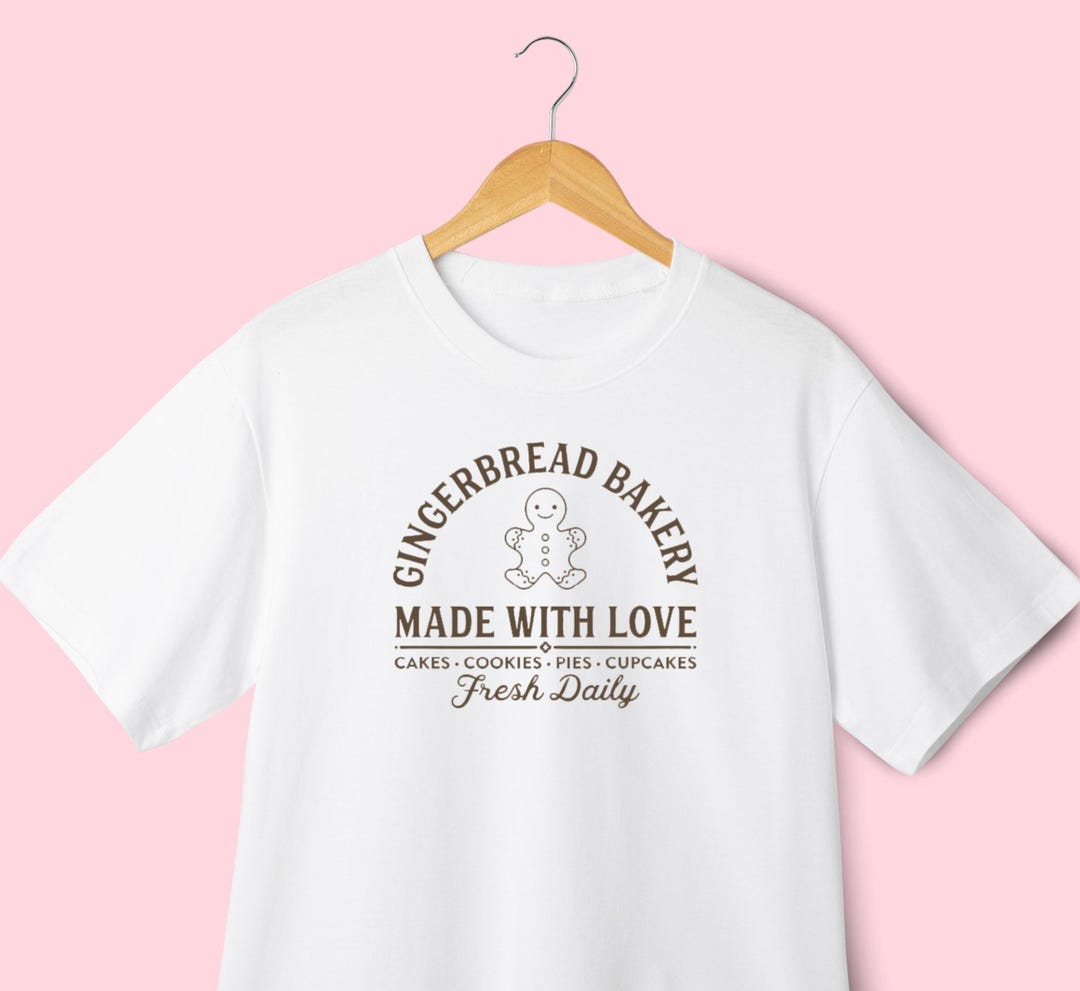 Gingerbread Bakery Shirt | Cute Christmas T-shirt | Women's X-mas ...