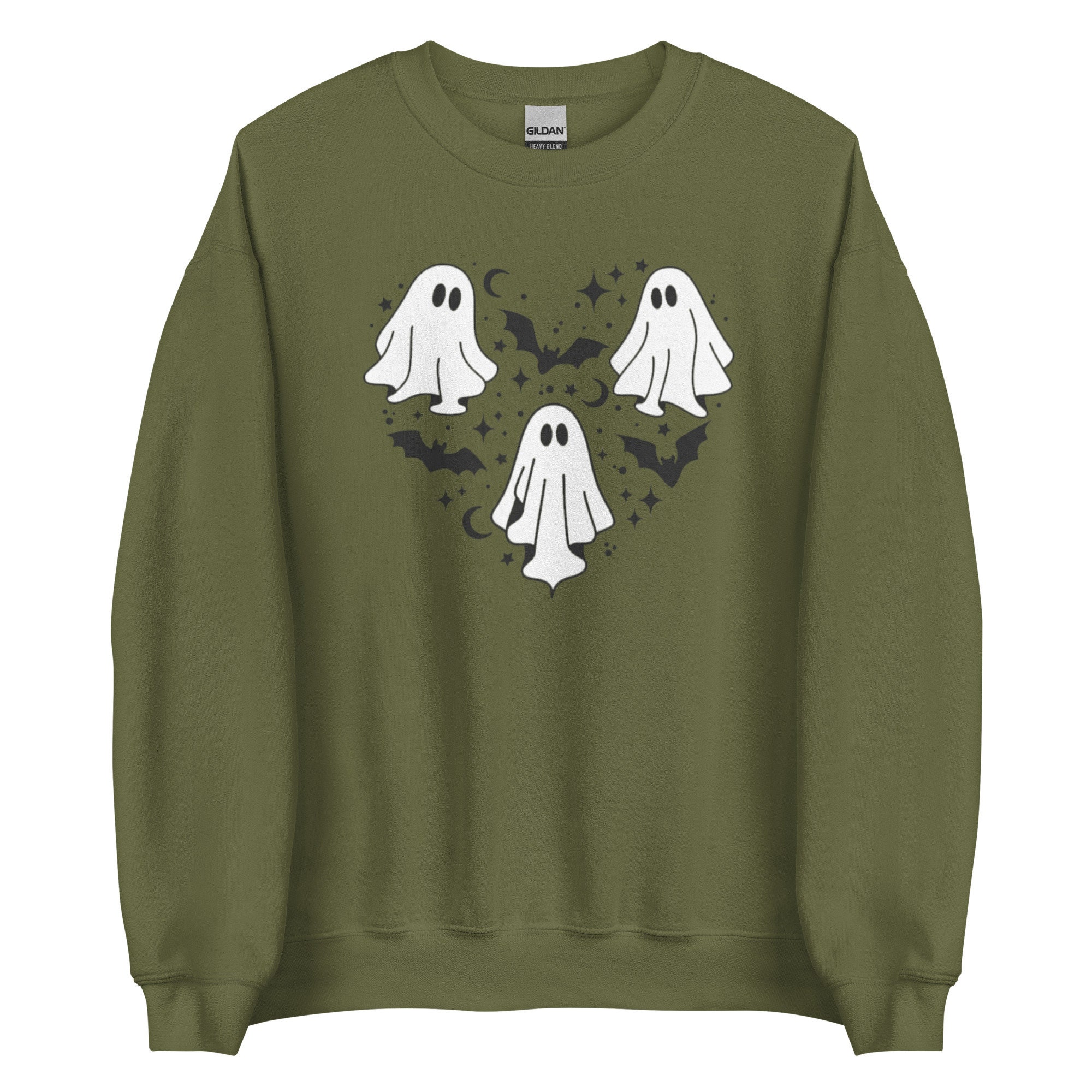 Ghost Heart Sweatshirt Halloween Sweater Spooky Season Top - Etsy