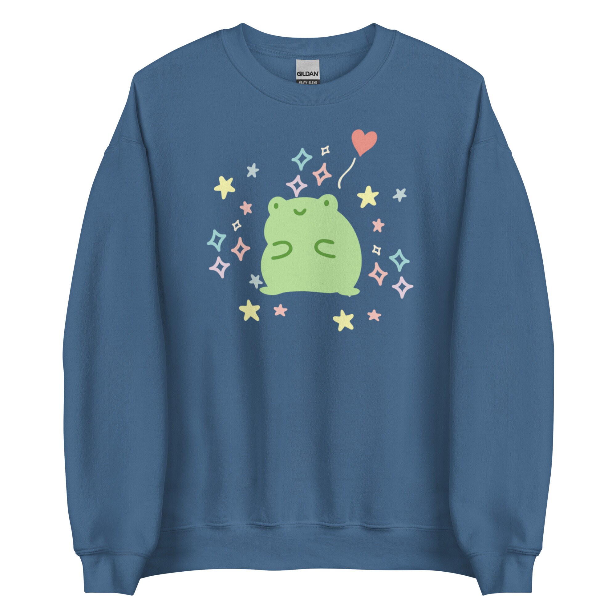 Kawaii Frog Sweatshirt Cute Frog Sweater Fairy Kei Aesthetic Harajuku ...