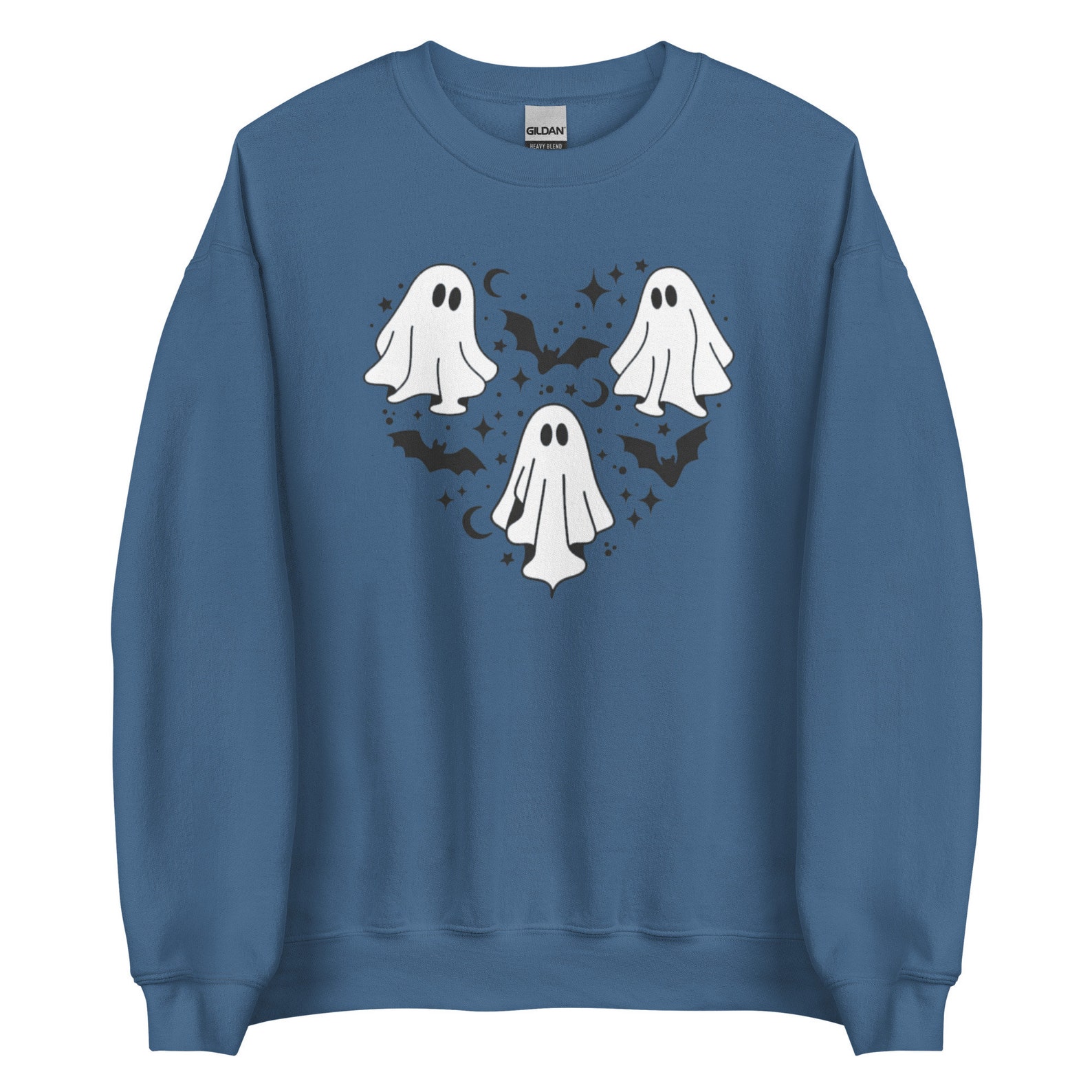 Ghost Heart Sweatshirt Halloween Sweater Spooky Season Top - Etsy