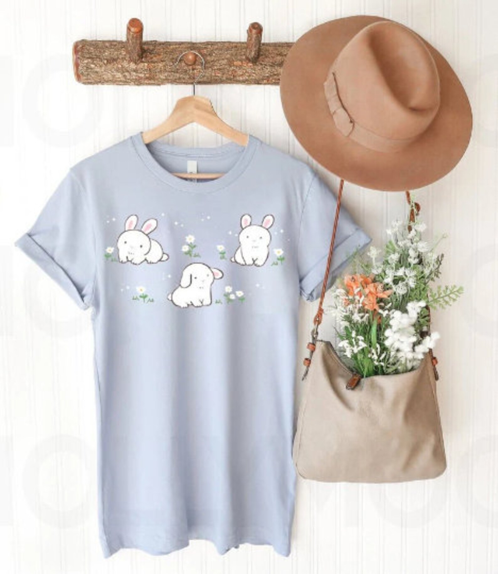 Kawaii Bunny Shirt Cute Rabbit Tshirt Gardening Top Harajuku - Etsy