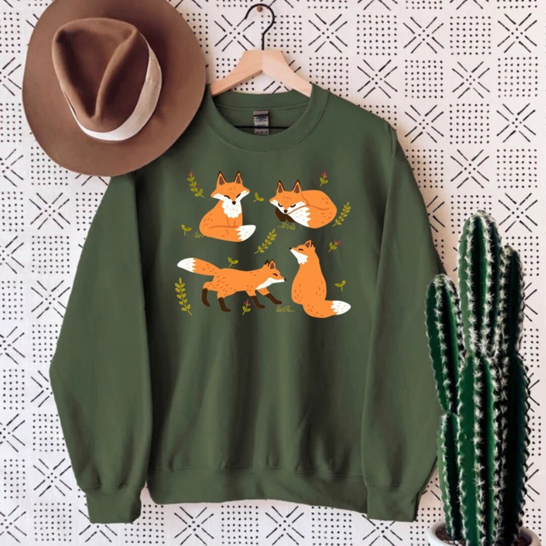 Cute Fox Sweatshirt Fox Nature Sweater Cottagecore Sweatshirt Forest ...