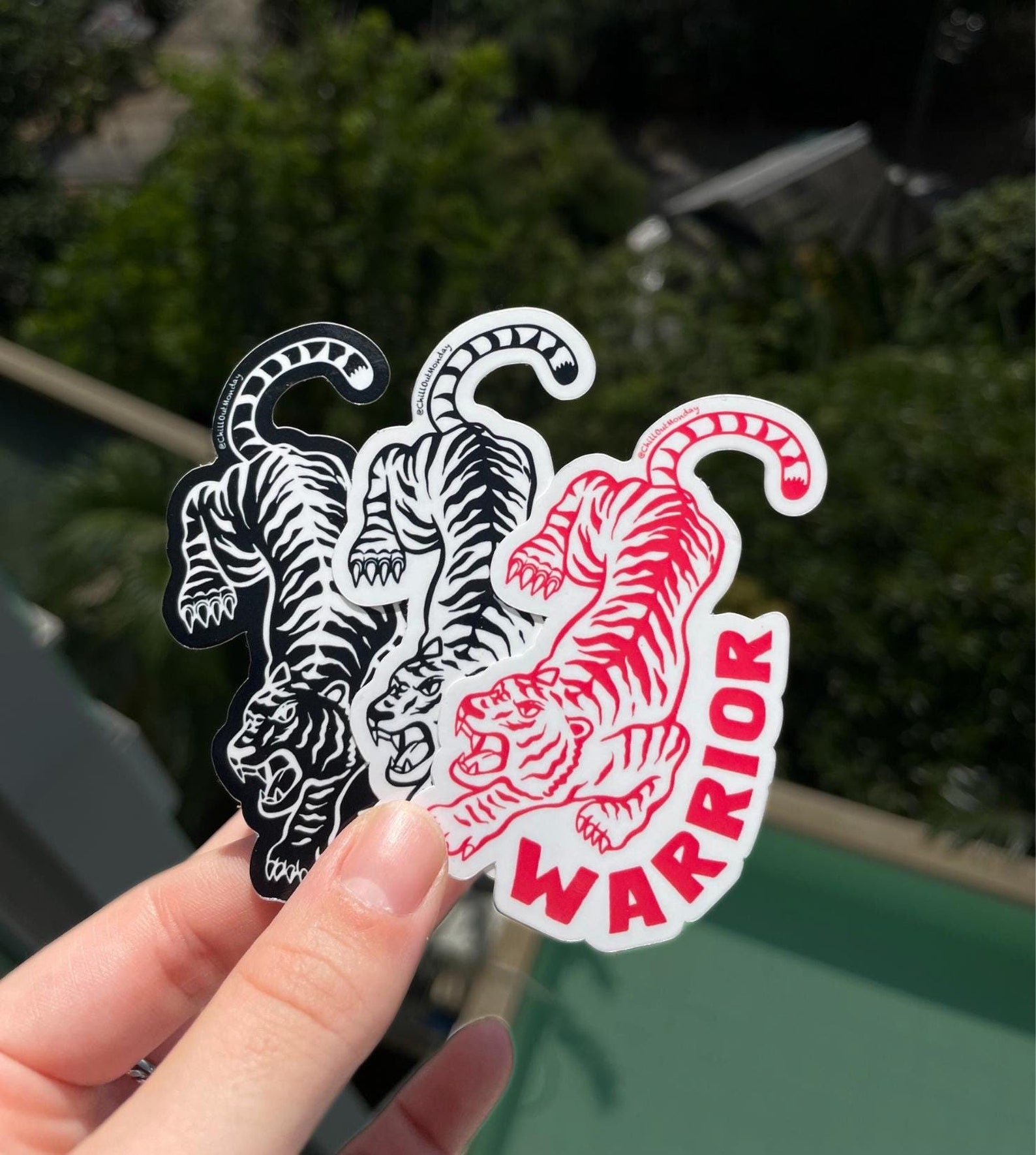 Tiger Warrior Cat Stickers, Fighter Sticker Pack, Gym Stickers, Fitness ...