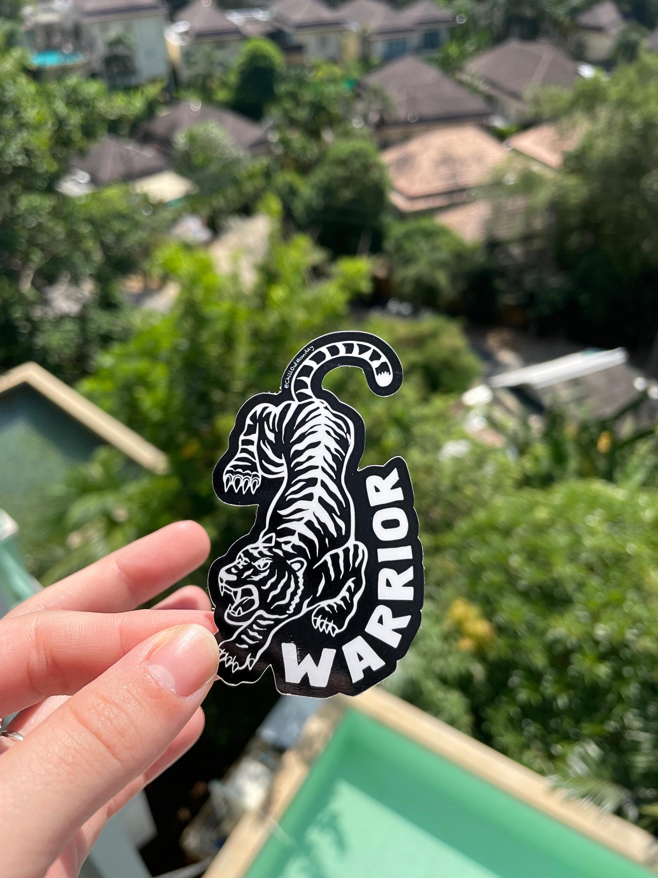 Tiger Warrior Cat Stickers, Fighter Sticker Pack, Gym Stickers, Fitness ...