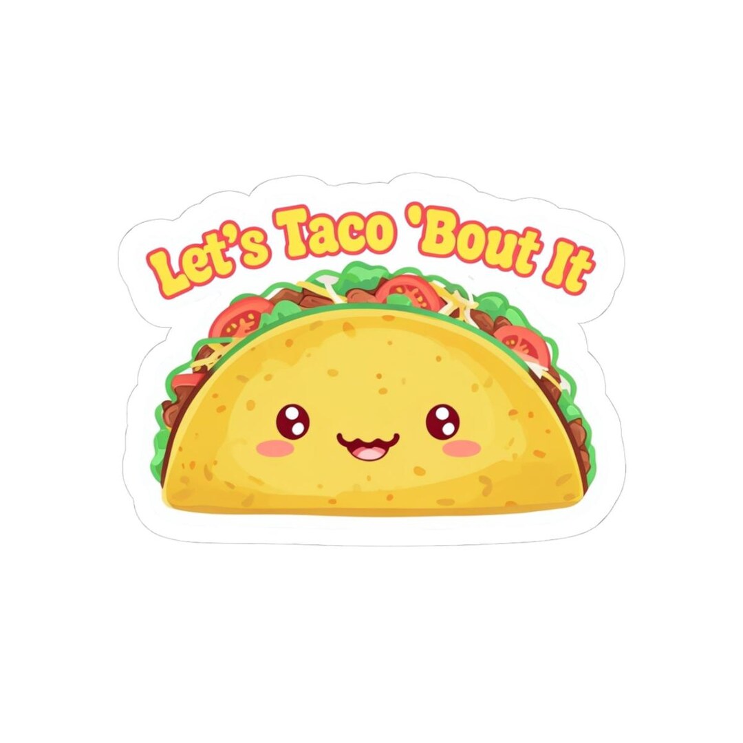 Cute Taco Kiss-cut Stickers, Taco Lovers, Fun Decor, Laptop Stickers ...