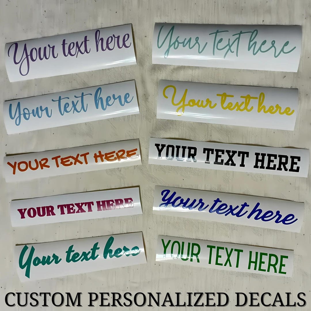 Custom Text Vinyl Decals, Custom Decals, Custom Vinyl Decal, Custom ...