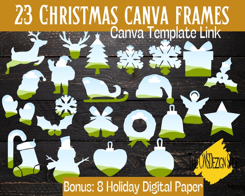 Canva Frames Bundle | Christmas Canva Frame | Canva Frame Template ...