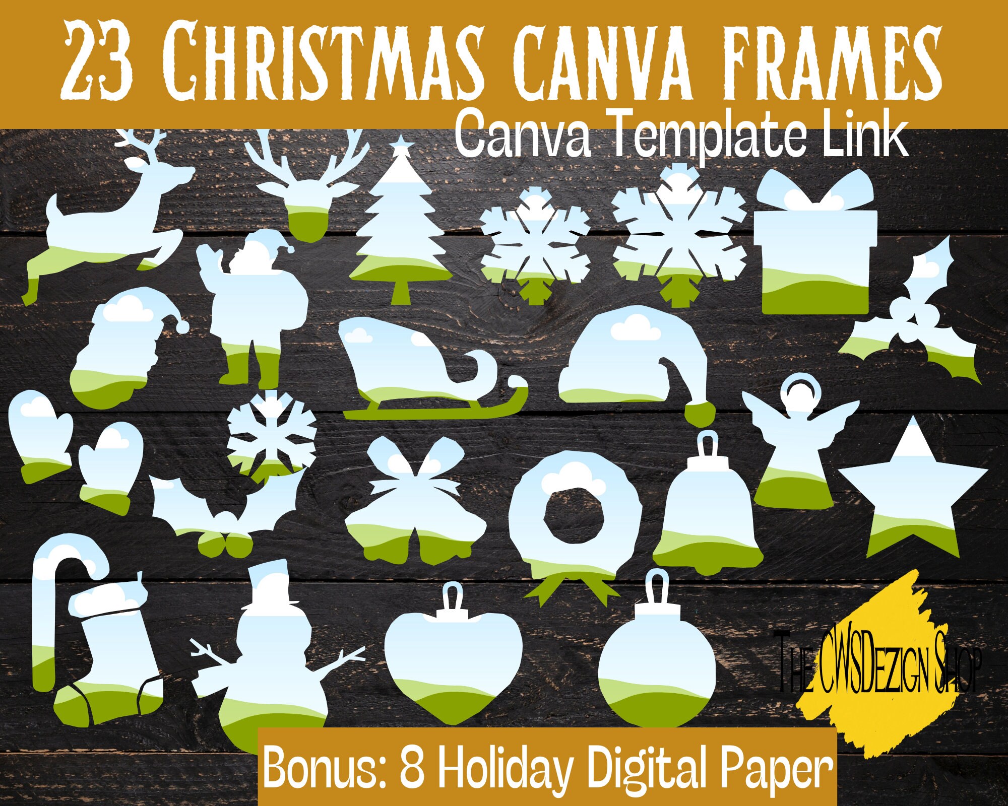 Canva Frames Bundle | Christmas Canva Frame | Canva Frame Template ...