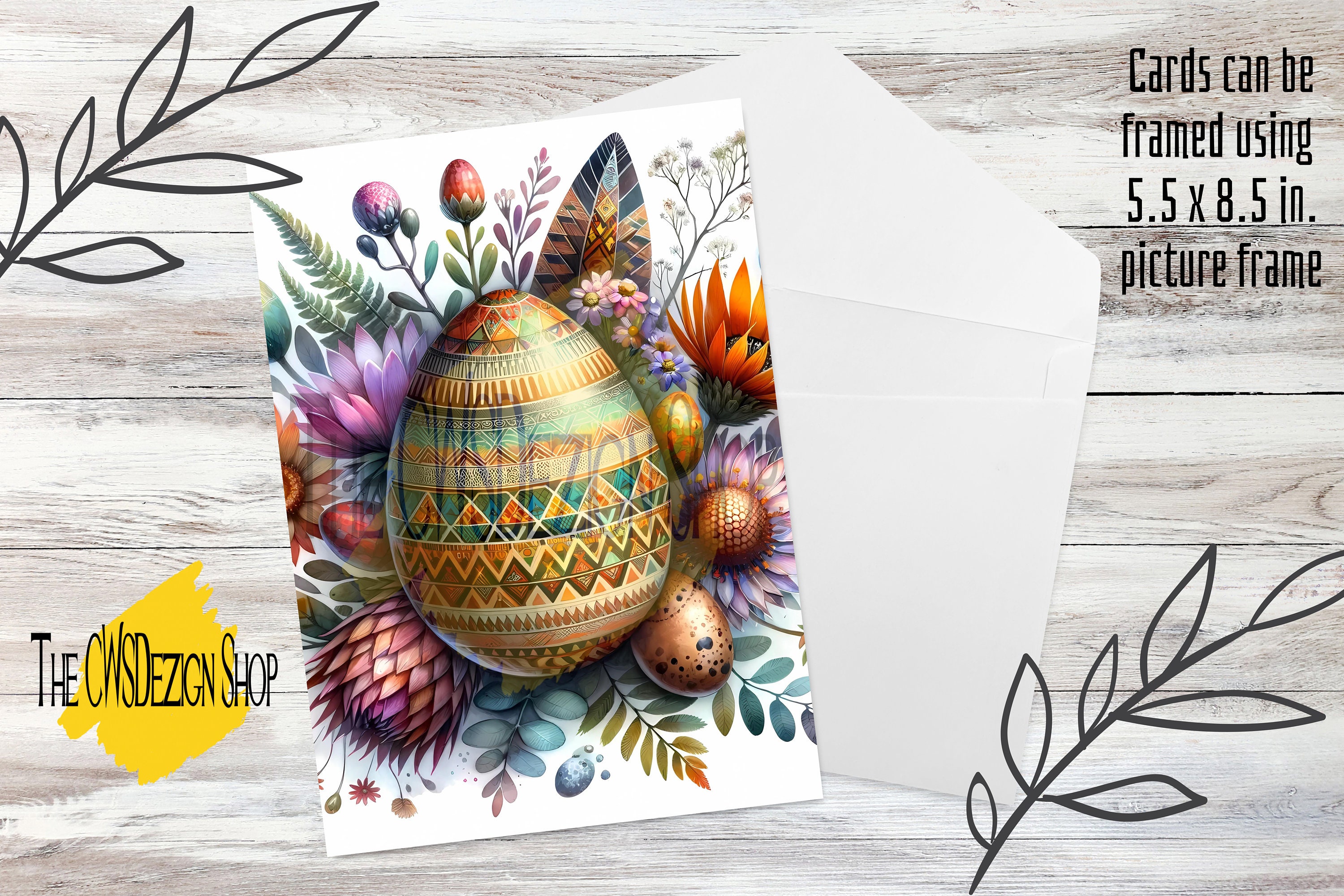 Printable Easter Cards Afrocentric Floral Easter Egg Easter Note Card ...