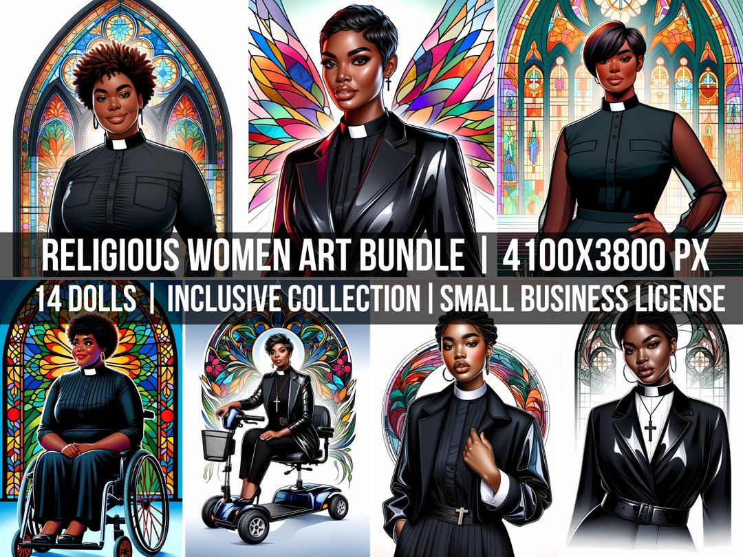 Religious Women Art Bundle | Clergy Women | Black Woman PNG | Christian ...