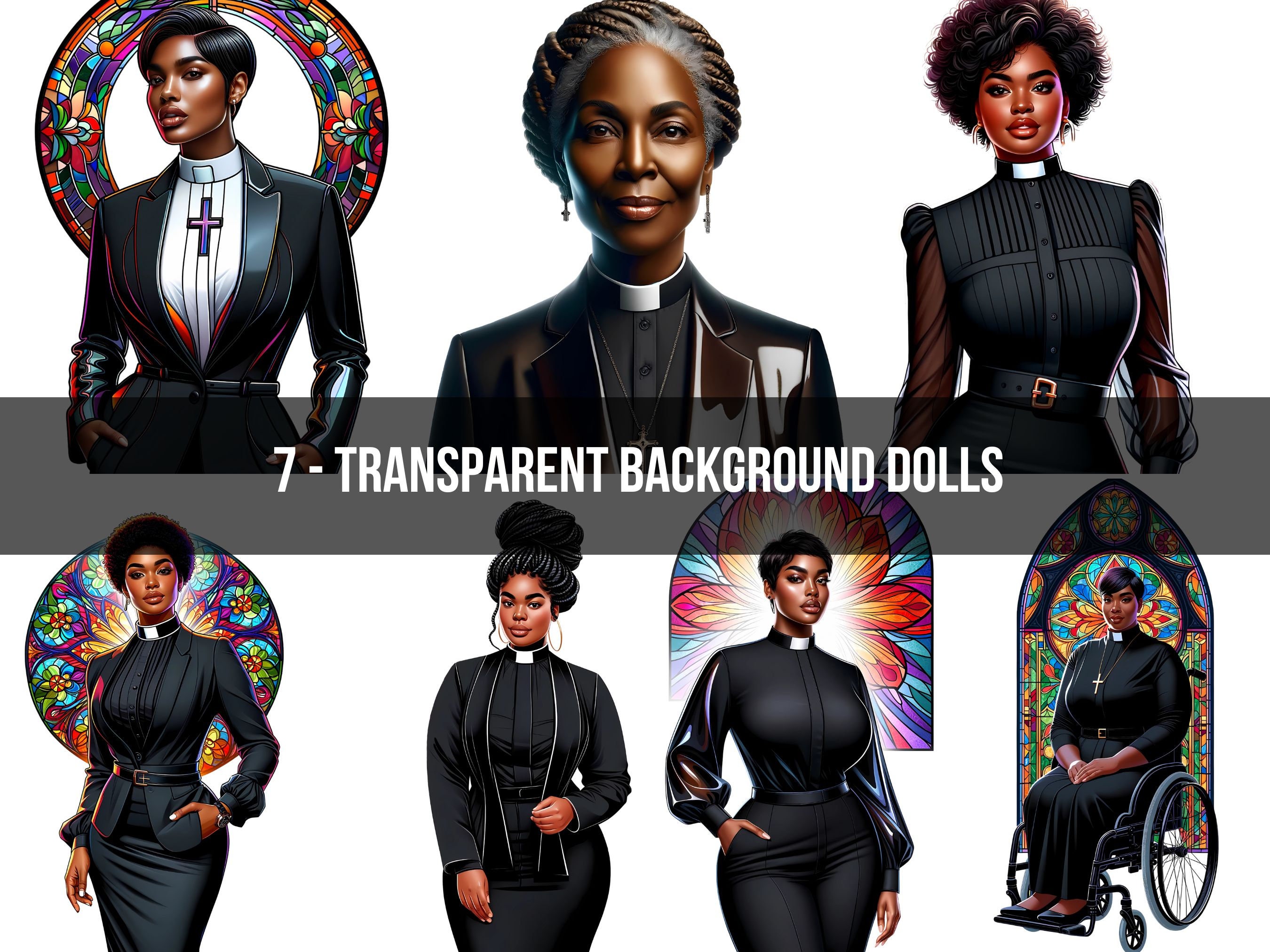 Religious Women Art Bundle | Clergy Women | Black Woman PNG | Christian ...