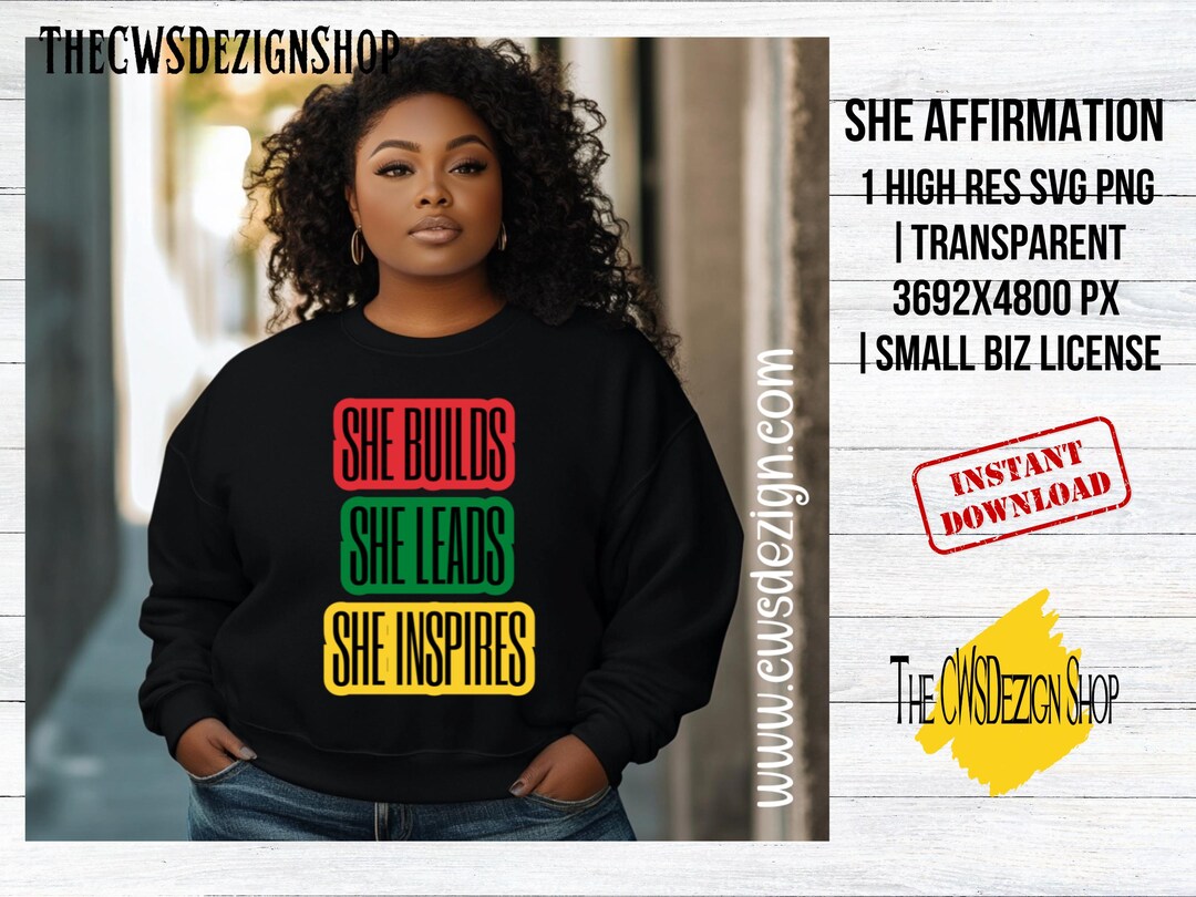 She Builds SVG PNG: Motivational Feminist Art (digital Download) - Etsy