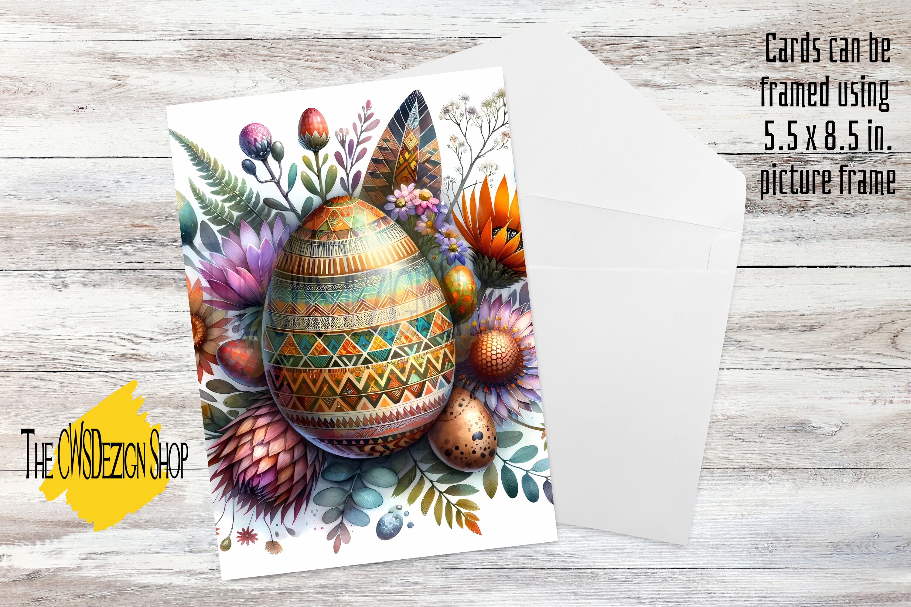 Printable Easter Cards Afrocentric Floral Easter Egg Easter Note Card ...