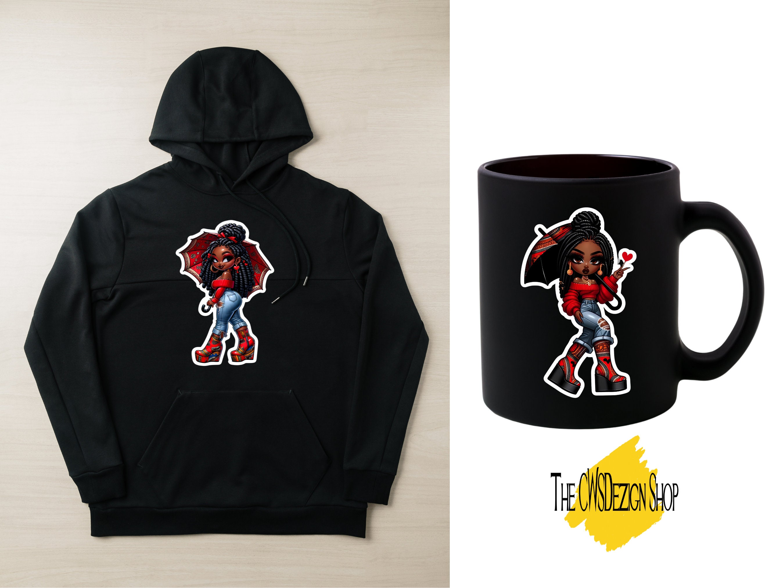 Afro-chic Digital Art Stickers Valentine's Day Juneteenth BHM Bantu ...