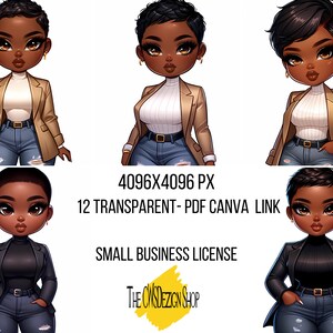 Pixie Haircut Chibi Dolls - African American Stylish Blazers Set ...