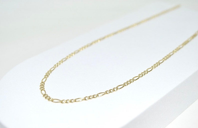 Gold Figaro Chain Necklace 14k Solid Figaro Chain Mens - Etsy