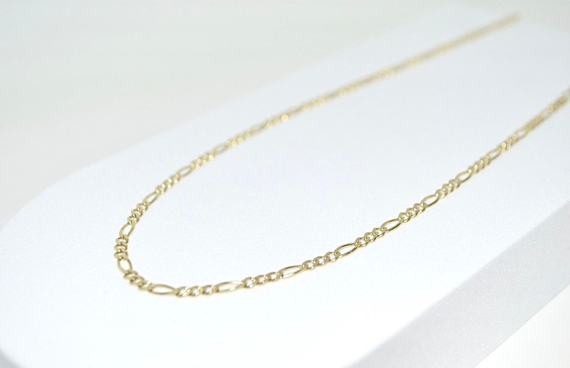 Gold Figaro Chain Necklace 14k Solid Figaro Chain Mens - Etsy