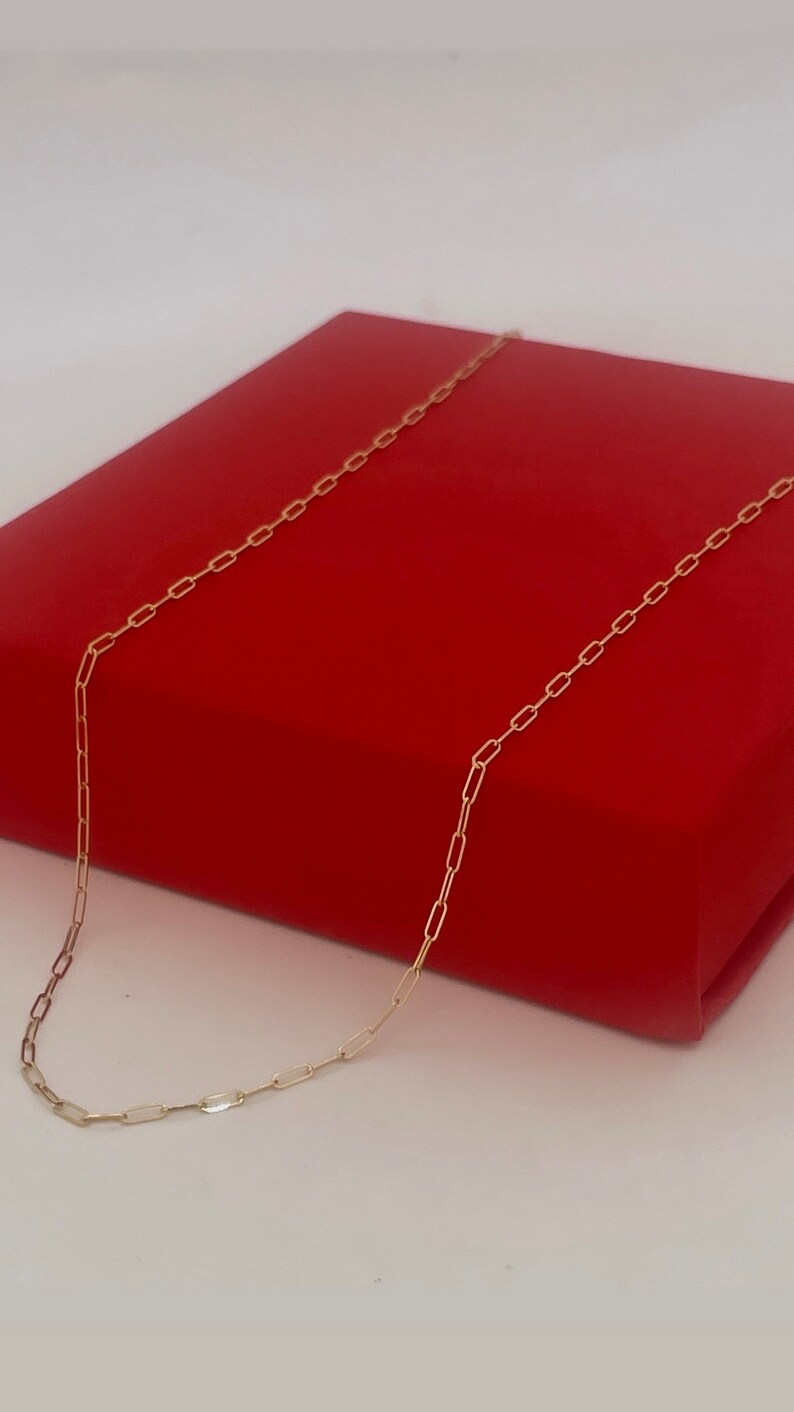 Solid 14k Gold Paperclip Chain Necklace Real Gold Paperclips - Etsy