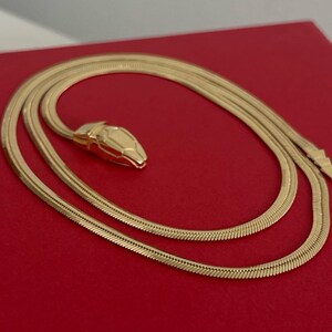 Herringbone 14k Gold Flat Snake Chain Necklace,serpent Link Fancy, 14k ...
