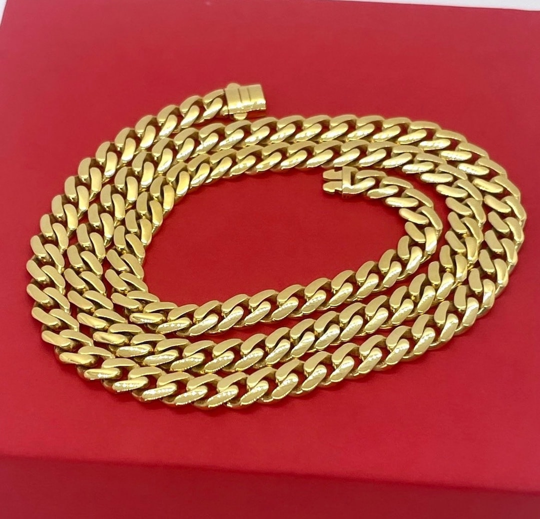 14k Gold Miami Monaco Cuban Chain | Miami Cuban Link Necklace | 14k ...