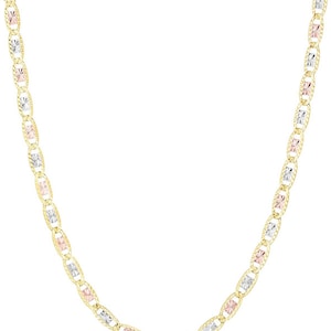 14K Gold Tricolor Dainty Chain Necklace | Valentino Necklace | 14K Gold ...