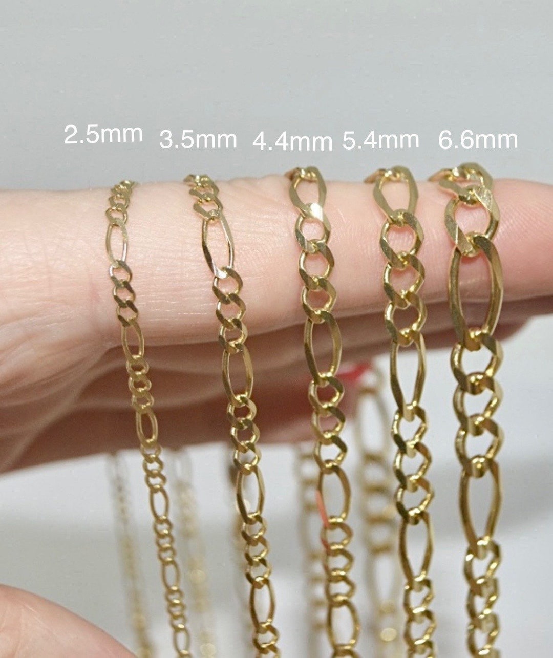Gold Figaro Chain Necklace 14k Solid Figaro Chain Mens - Etsy