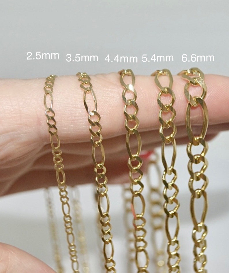 Gold Figaro Chain Necklace 14k Solid Figaro Chain Mens - Etsy