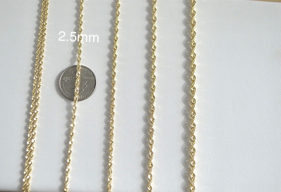 10k Rope Chain Necklace Real Gold Rope Chain Solid Rope - Etsy
