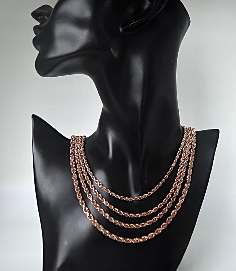 14k Gold Rope Chain Necklace Real Gold Rope 14k Fully SOLID - Etsy