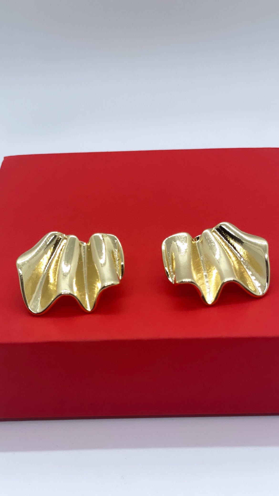 Fancy Chunky Stud Earrings , Gold Plated Stud Earrings, Chunky Earrings ...