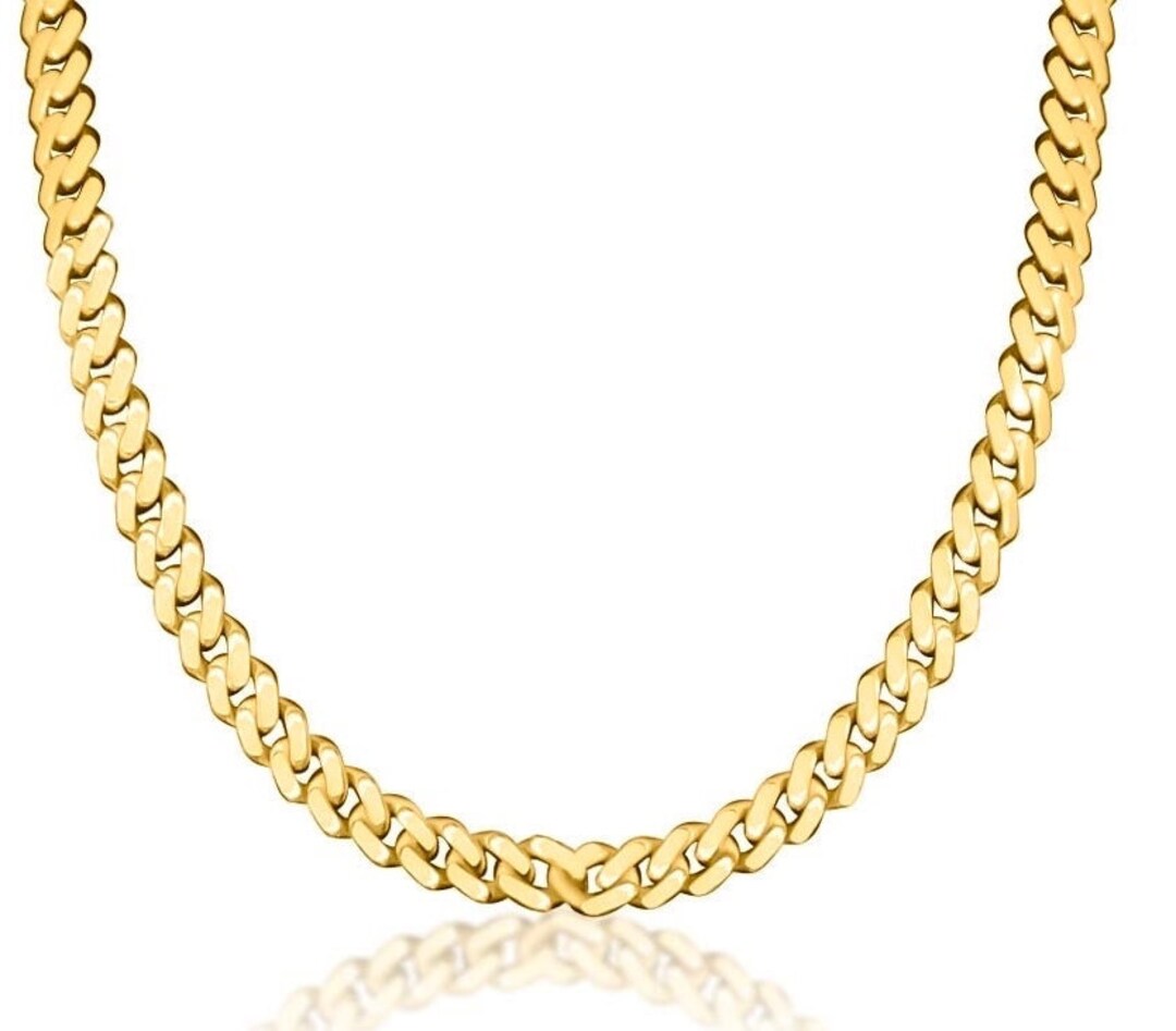 14k Gold Miami Monaco Cuban Chain Miami Cuban Link Necklace 14k Cuban ...