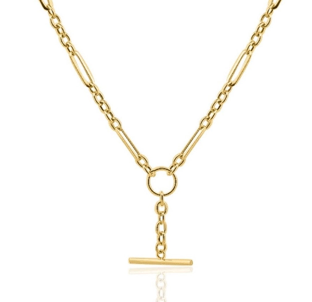 14k Yellow Gold Paperclip Necklace | Paper Clip Necklace | 14k Real ...