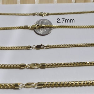 14k Yellow Gold Franco Chain Necklace | Gold Chain Necklace | 14k Gold ...