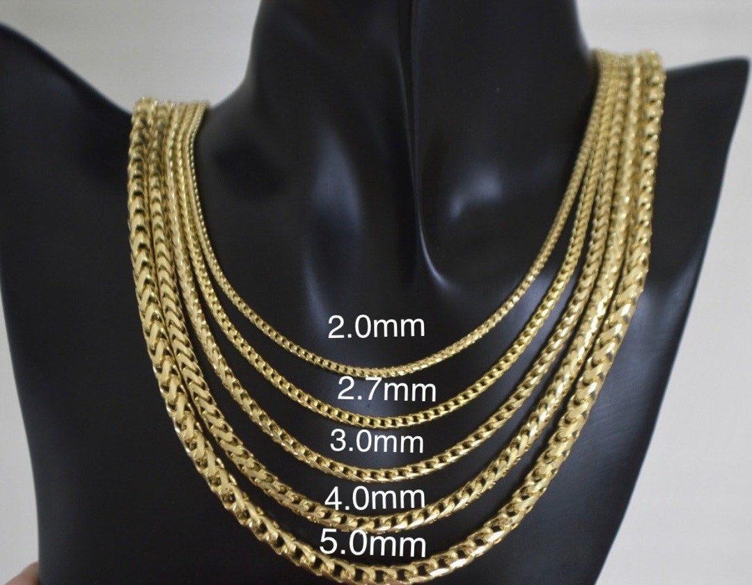 14k Yellow Gold Franco Chain Necklace | Gold Chain Necklace | 14k Gold ...