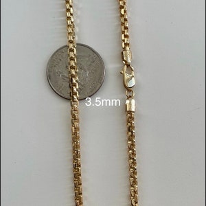 14k Yellow Gold Box Chain Necklace | Gold Box Chain | 14k Chain ...