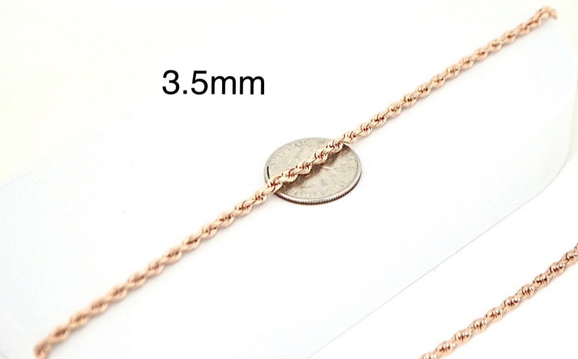 14k Gold Rope Chain Necklace Real Gold Rope 14k Fully SOLID - Etsy