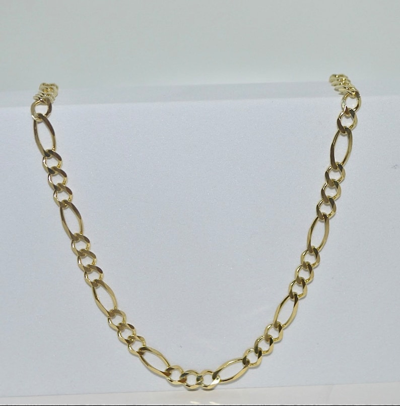 Gold Figaro Chain Necklace 14k Solid Figaro Chain Mens - Etsy