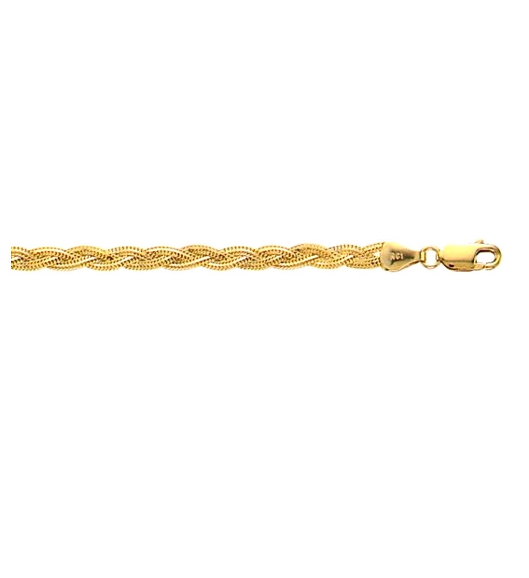 Braided Fox Necklace Gold 14k, Dainty Fox Herringbone, Snake Chain ...