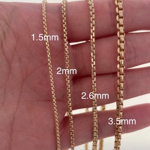 14k Yellow Gold Box Chain Necklace | Gold Box Chain | 14k Chain ...